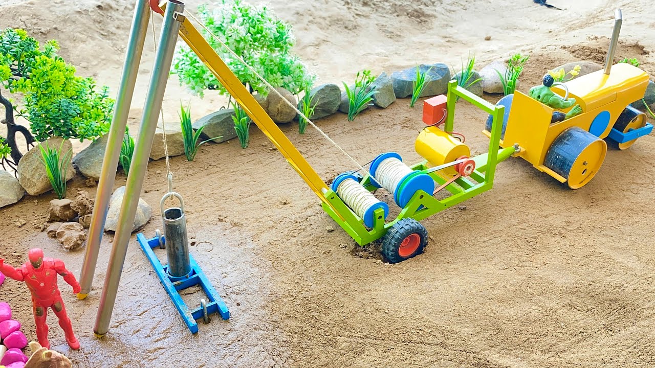 diy mini borewell machine science project | submersible water pump ...