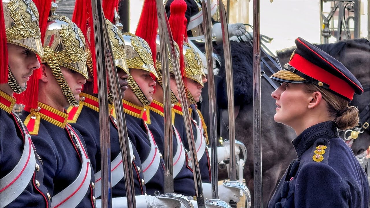 Captain Inspects the King's Guards at 4 O'Clock Parade at Horse Guards ...
