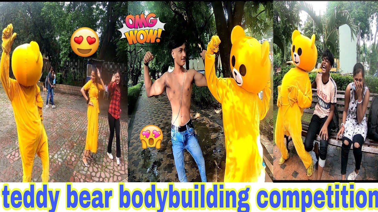 Teddy bear bodybuilding competition 💪 🏋️😂|| funny & crazy dance || mk ...