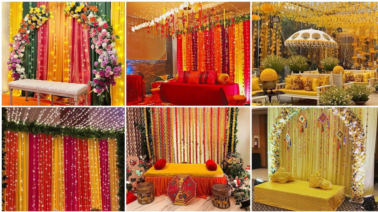 Haldi decoration ideas at home ||simple and easy DIY ideas for haldi ...