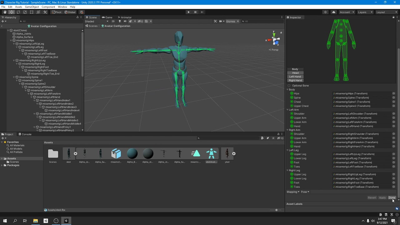 Humanoid Character Rig Tutorial Unity - YouTube