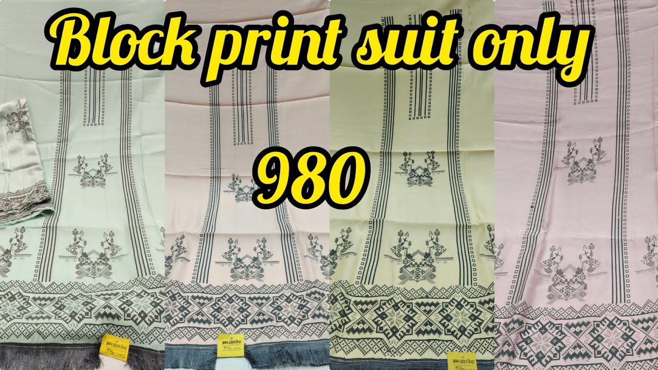 digital block print suit with muslin dupatta 🌹 order no. 9253102792 👌😊 ...