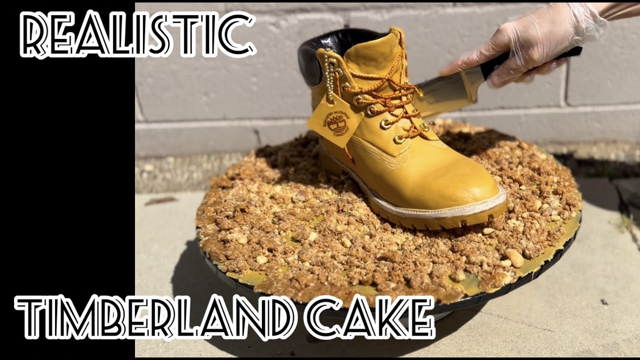 Realistic Timberland Cake - YouTube
