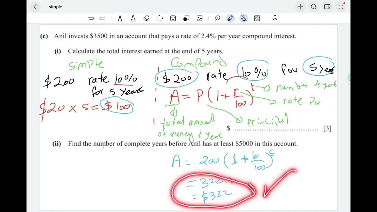 IGCSE Maths Simple Interset vs Compound Interest - YouTube