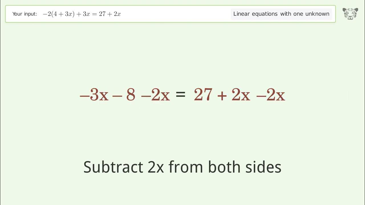 linear-equation-with-one-unknown-solve-2-4-3x-3x-27-2x-step-by-step