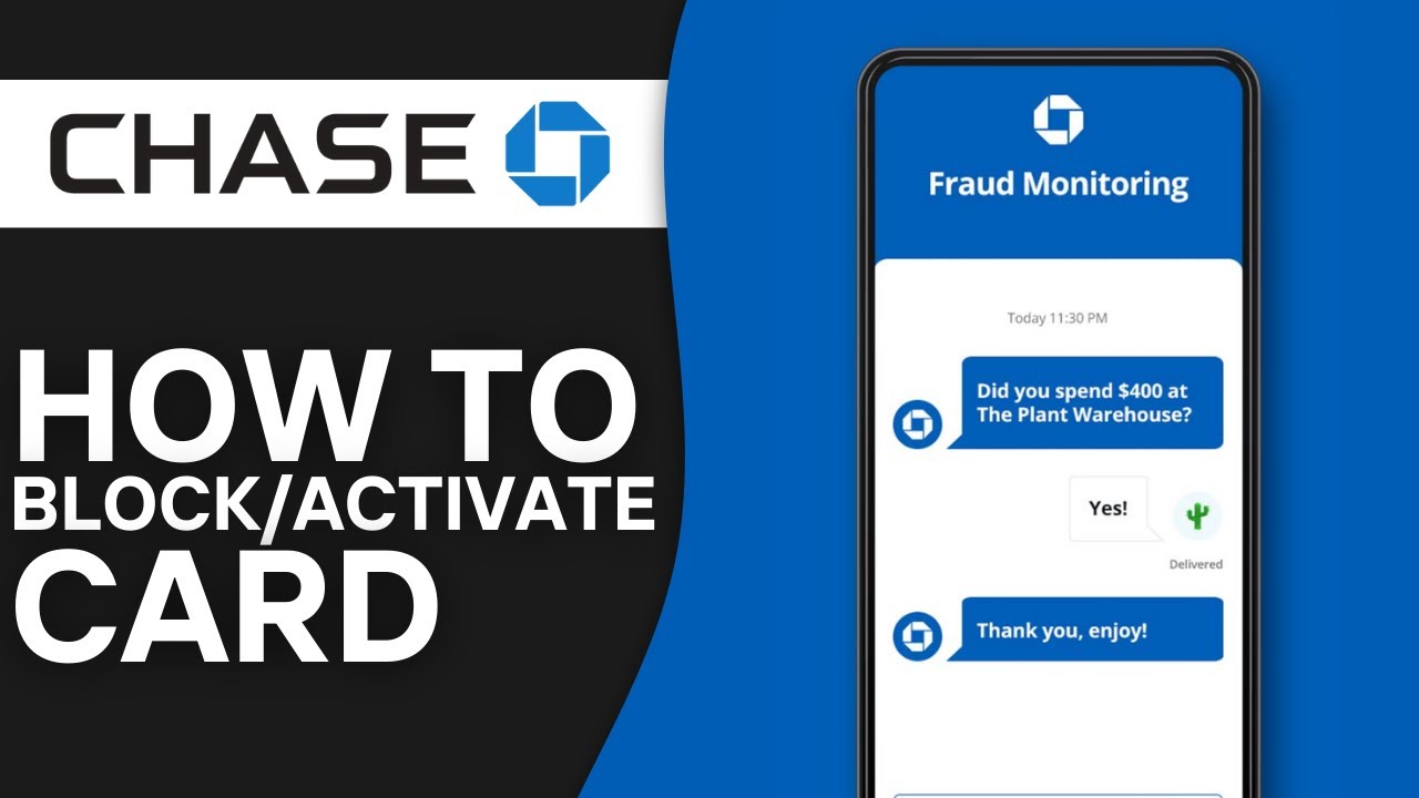 How to Lock/Activate Card Chase Bank (2024) - YouTube