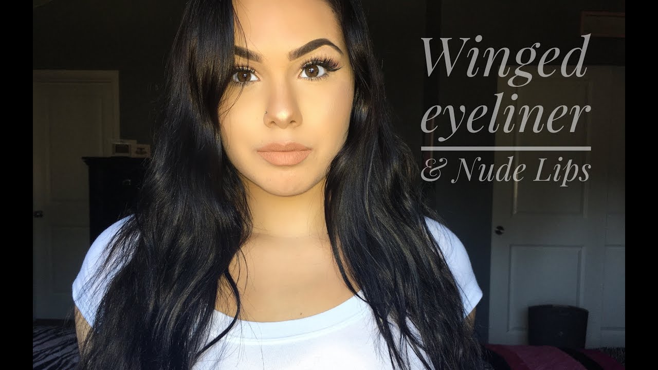 Winged Eyeliner & Nude Lips 2016 | Maritza Meza - YouTube