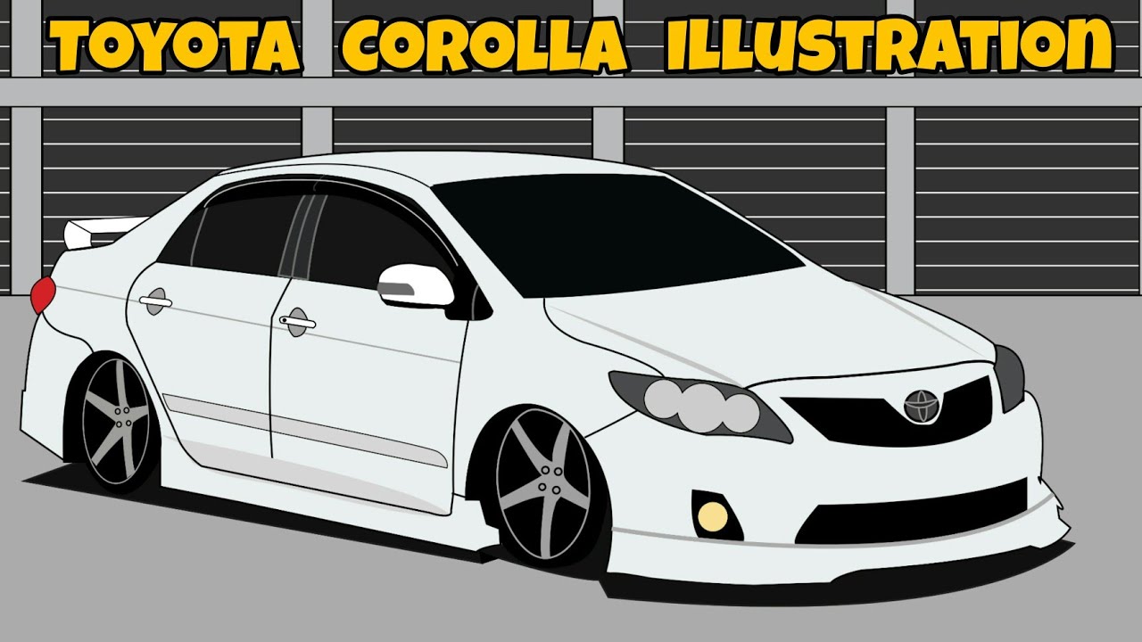 Toyota Corolla Illustration | Illustrator Art Work | SALMAN GFX - YouTube