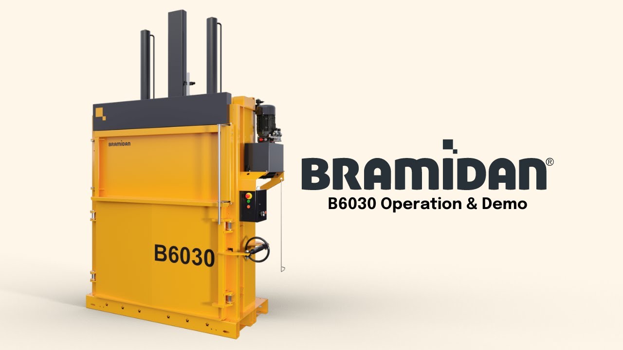 How To Use the Bramidan B6030 Vertical Baler | Demo & Operation - YouTube