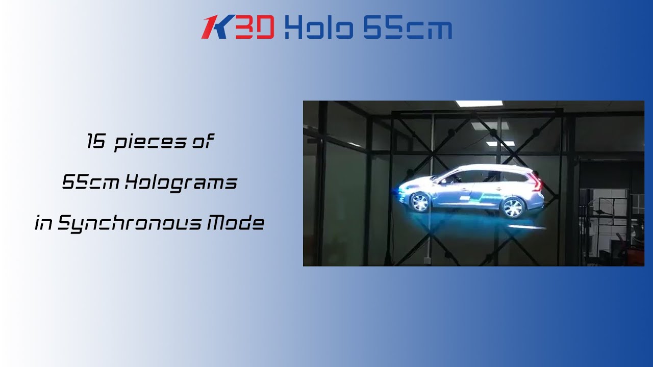 16 K-3D Holo 65cm in Synchronous Mode creating an amazing effect - YouTube