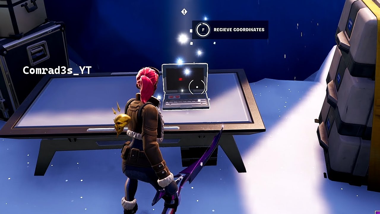 Return to laptop to receive Rift Gate coordinates Fortnite - YouTube