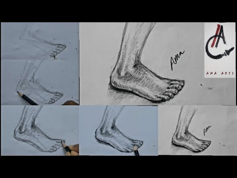 How to draw a realistic Human Leg - step by step easy pencil drawing ...
