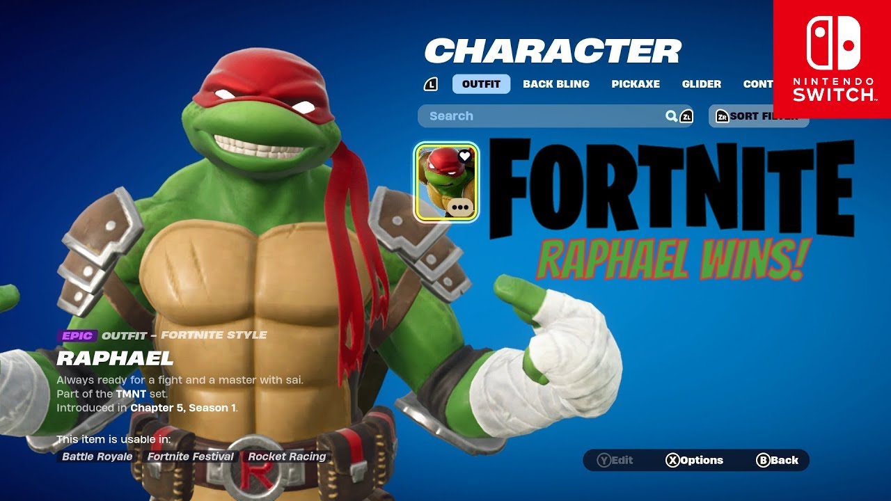 FORTNITE RAPHAEL WIN! NINTENDO SWITCH - YouTube