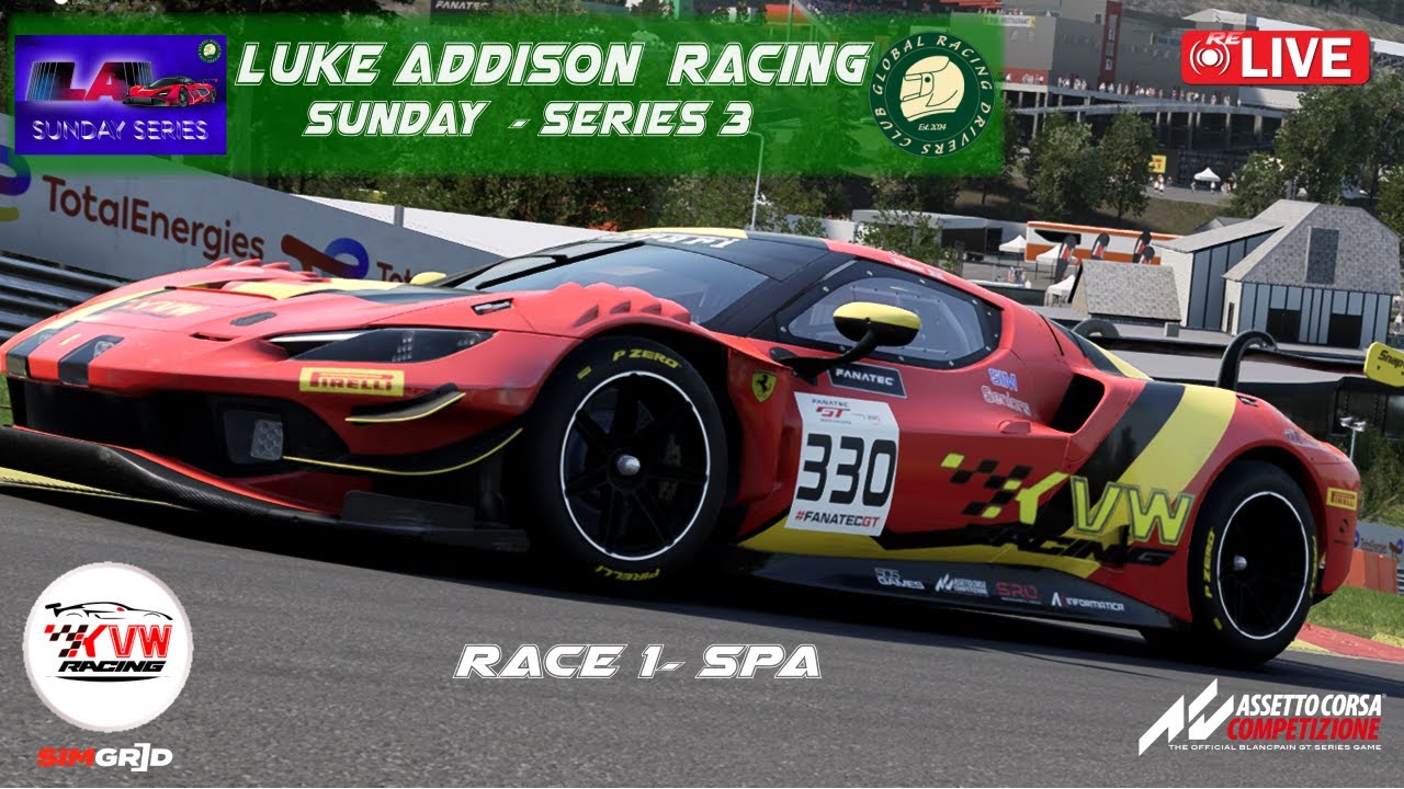 ACC | GRDC | Luke Addison Series 3 | Race 1 | Spa - YouTube