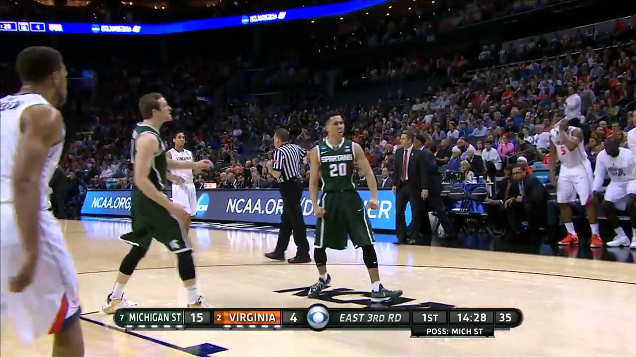 Michigan State vs. Virginia: Travis Trice layup - YouTube