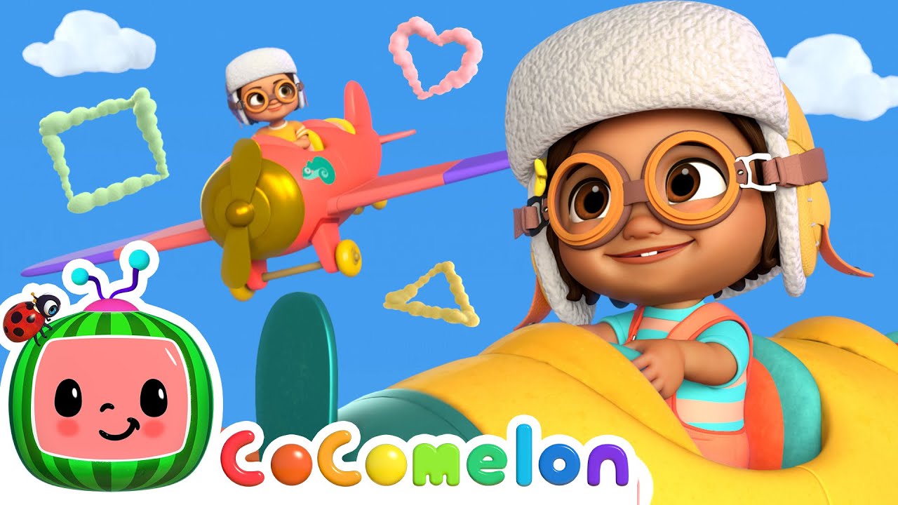 Learn Shapes with Nina! Airplane Clouds Song | CoComelon Nursery Rhymes ...