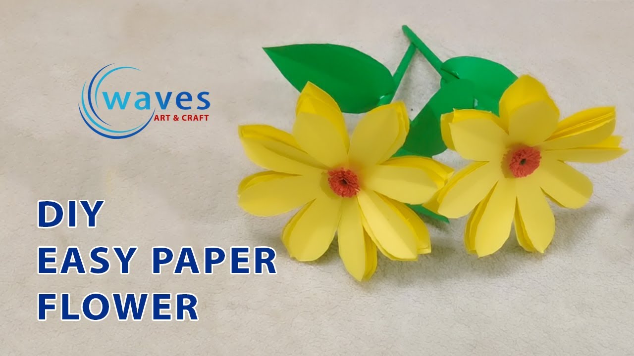 DIY | PAPER FLOWER MAKING | Waves art and craft - YouTube