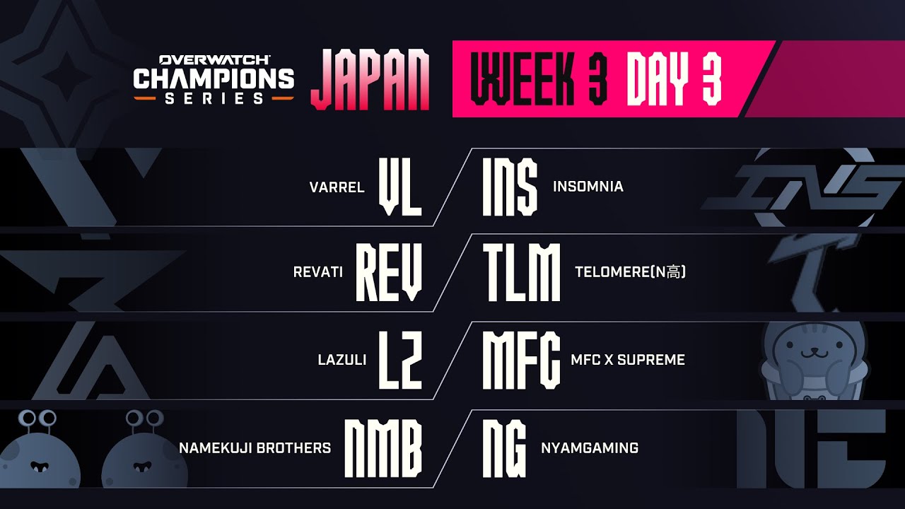 Overwatch Champions Series JAPAN Stage2 (OWCS JAPAN) Week 3 Day 3 - YouTube