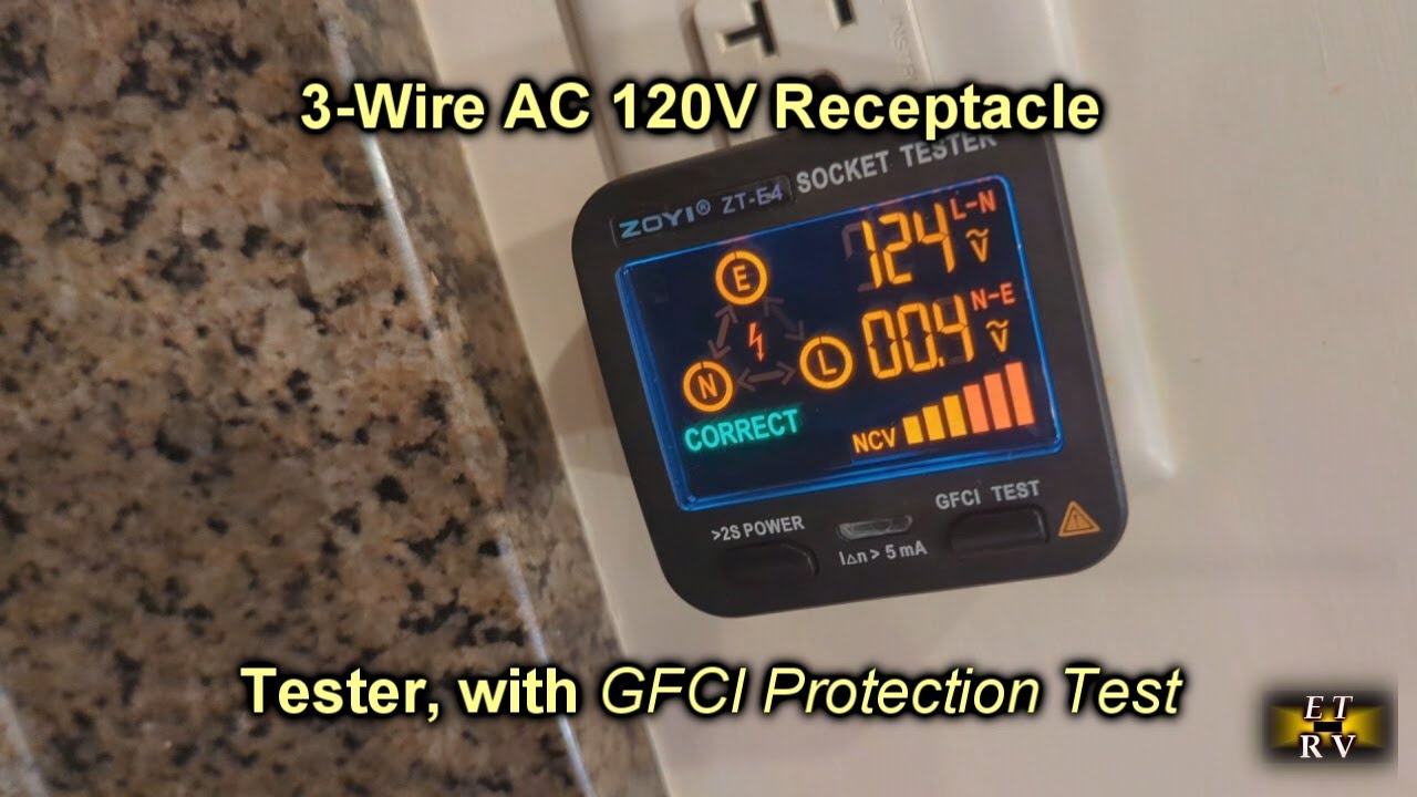 ZOTEK Outlet Tester, LCD Color Screen Display 3-Wire AC 120V Outlet ...