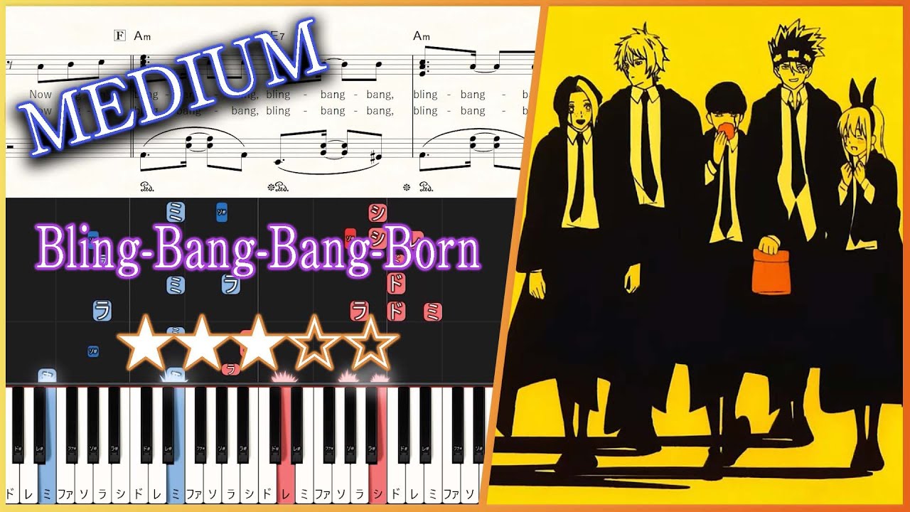 Bling-Bang-Bang-Born - Creepy Nuts - Medium Piano Tutorial + Sheets ...