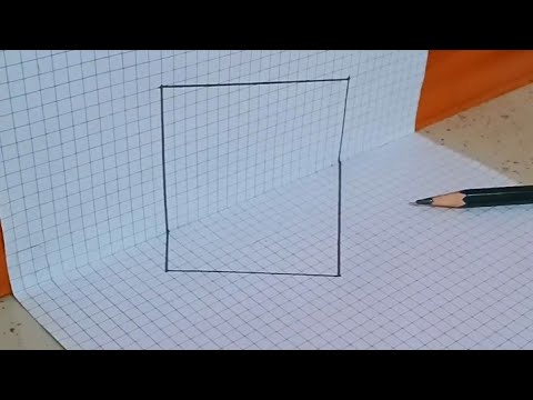 How to draw - Square 3d drawing (line art) || Easy 3d line art drawing ...