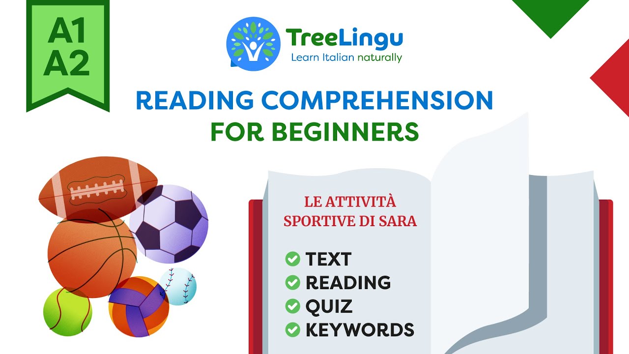 Italian Reading for Beginners (A1/A2): "Le attività sportive di Sara ...