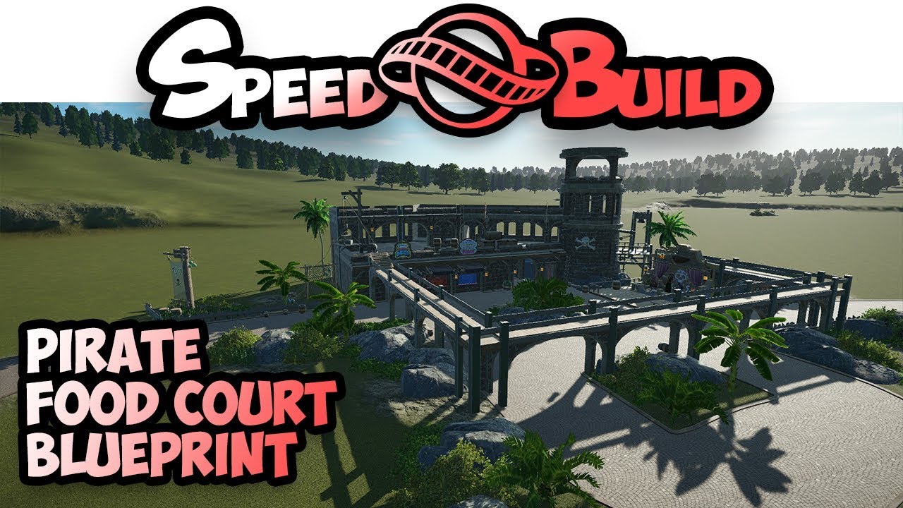 Planet Coaster Speed Build : Pirate Food Court - YouTube