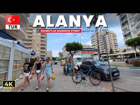 Alanya Mahmutlar Barbaros Walking Tour | Turkish Street Life in Alanya | Antalya Turkiye | July 2026