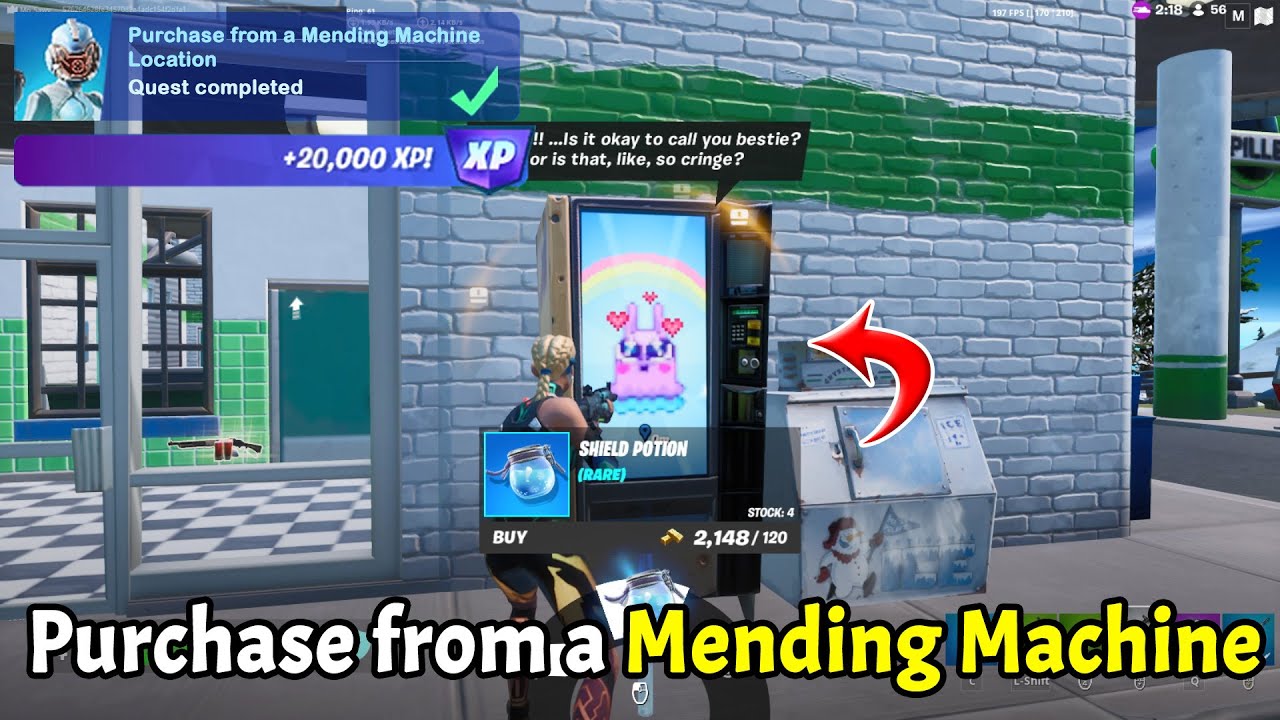 Purchase from a Mending Machine Location | Fortnite - YouTube
