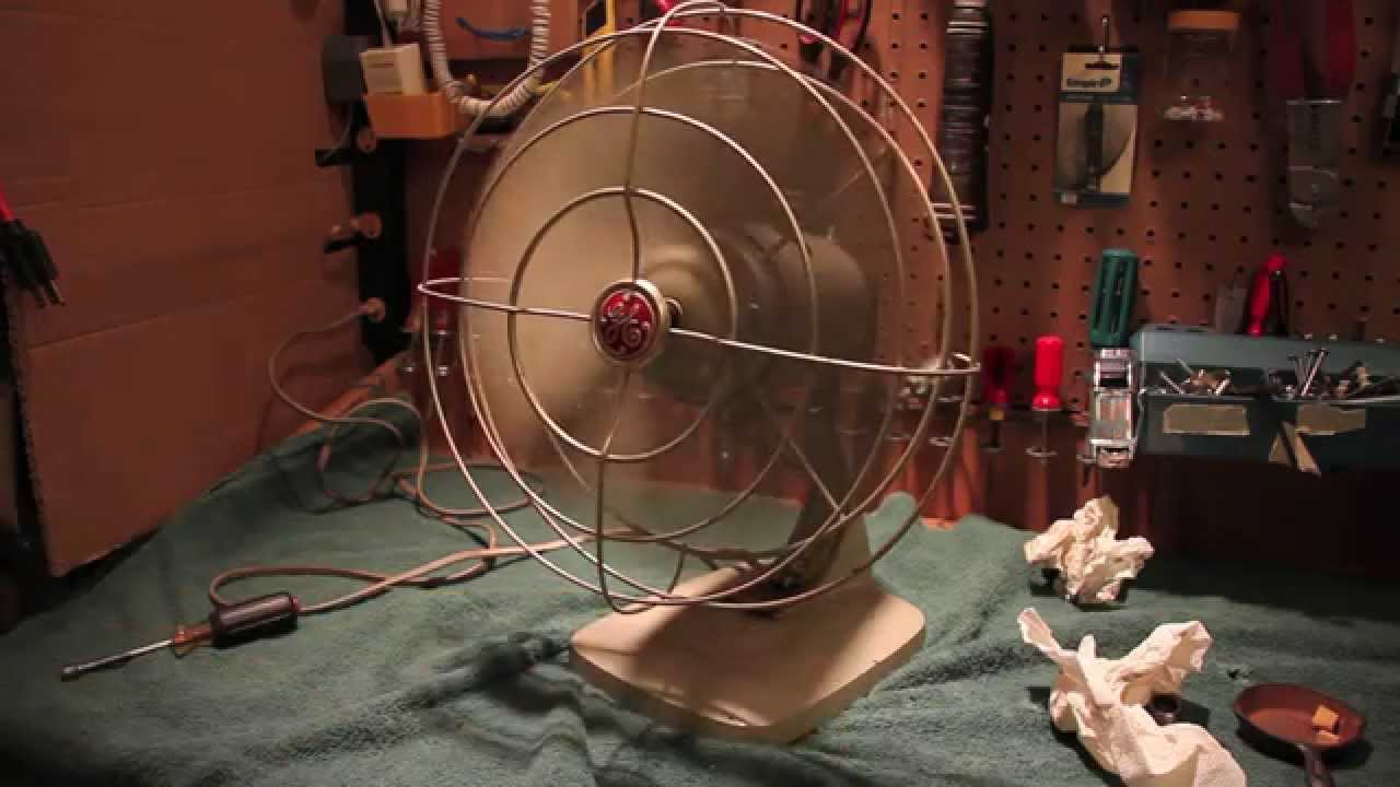 Clean And Run Vintage GE 12" Oscillating Strap Fan - YouTube