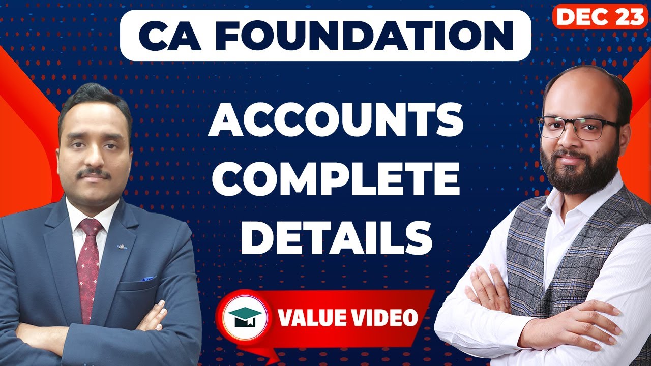 CA Foundation Accounts Complete Detail | Paper Pattern | Chapter Wise ...