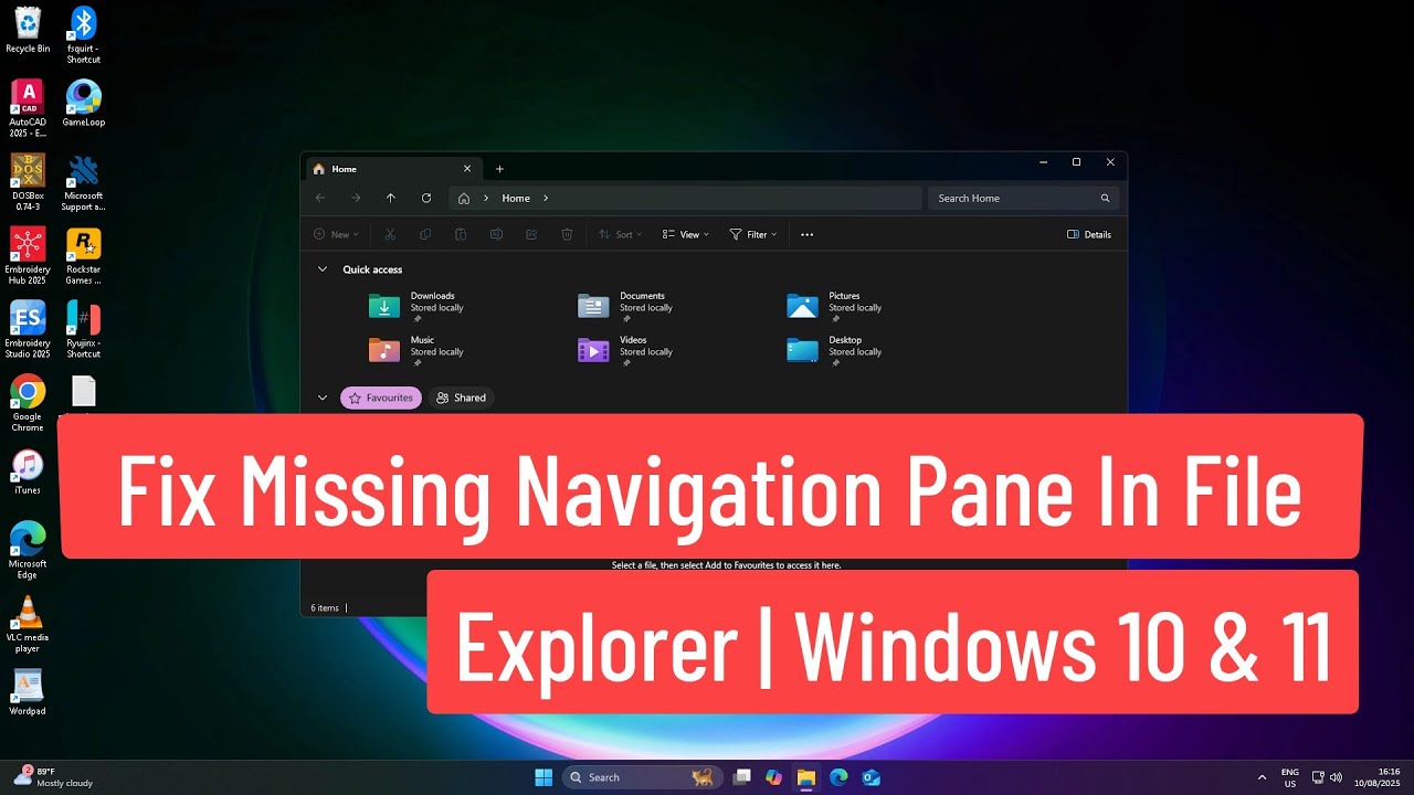 Fix Missing Navigation Pane in File Explorer | Windows 10 & 11 - YouTube