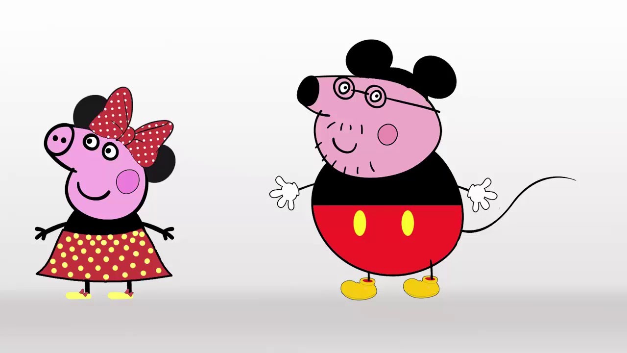 Peppa pig Minnie mouse masquerade/ coloring pages - YouTube