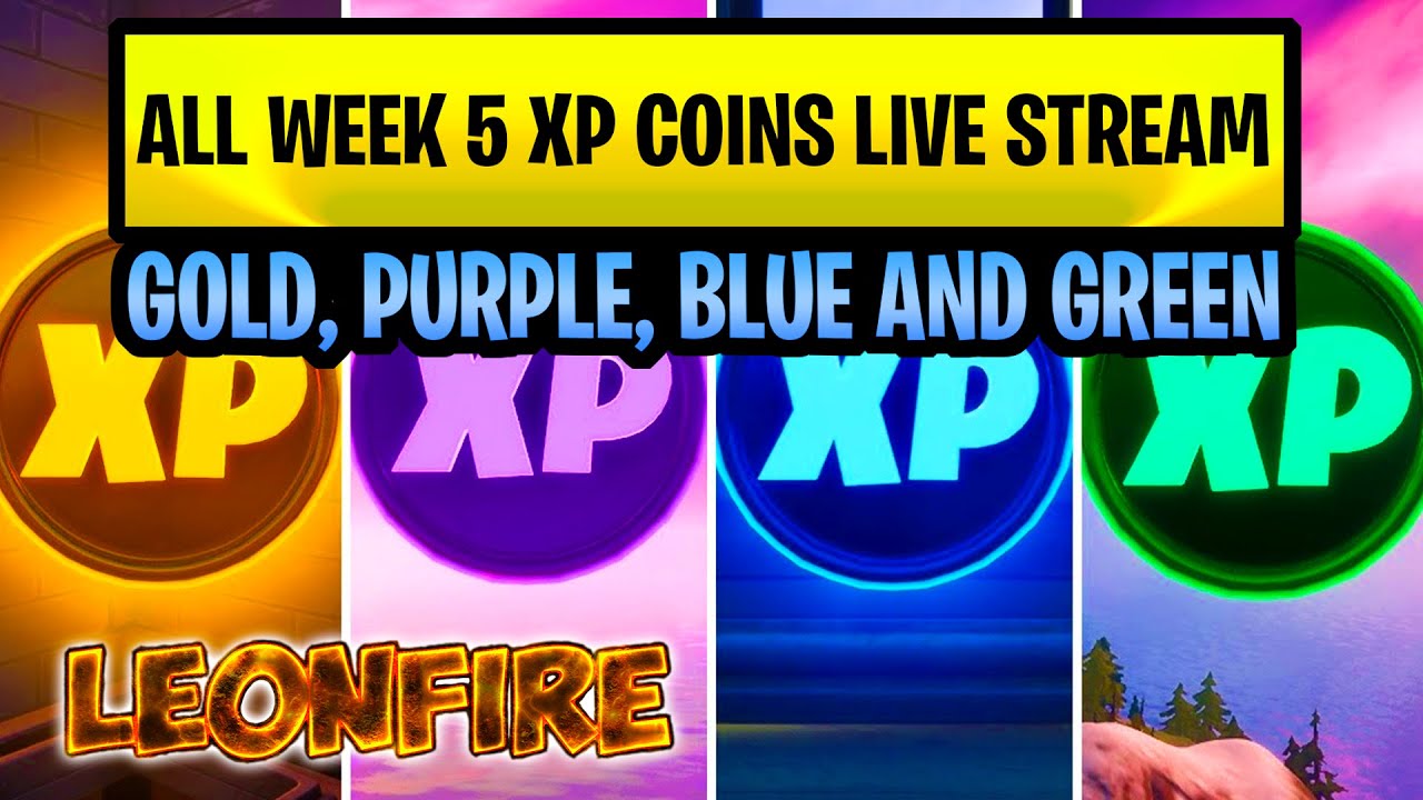 🔴Fortnite Live | FOUND ALL 10 XP COINS, NOW DOING ALL WEEK 5 CHALLENGES ...