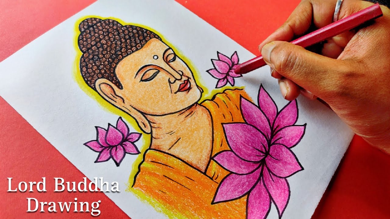 Lord Buddha Drawing Easy | गौतम बुद्ध जी का चित्र | How To Draw Gautam ...