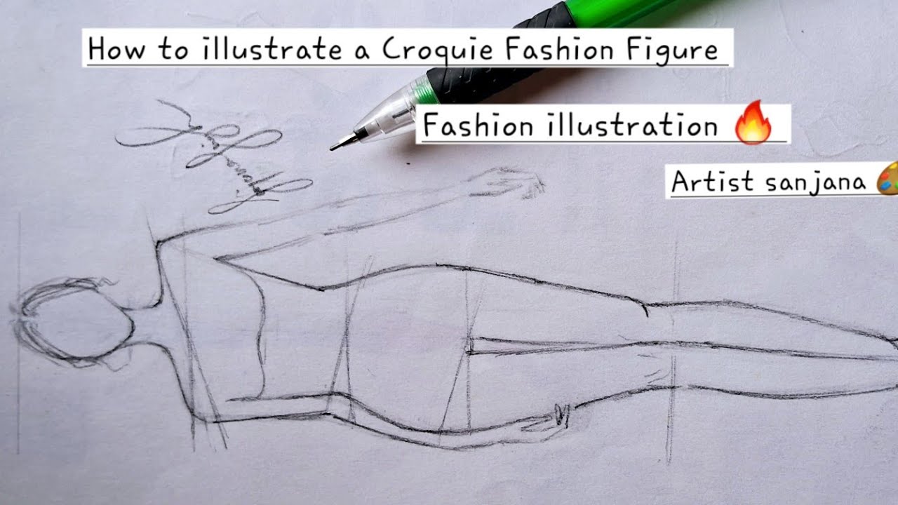 How to Draw a🔥 Croquie Fashion Figure/Fashion illustration Tutorial # ...