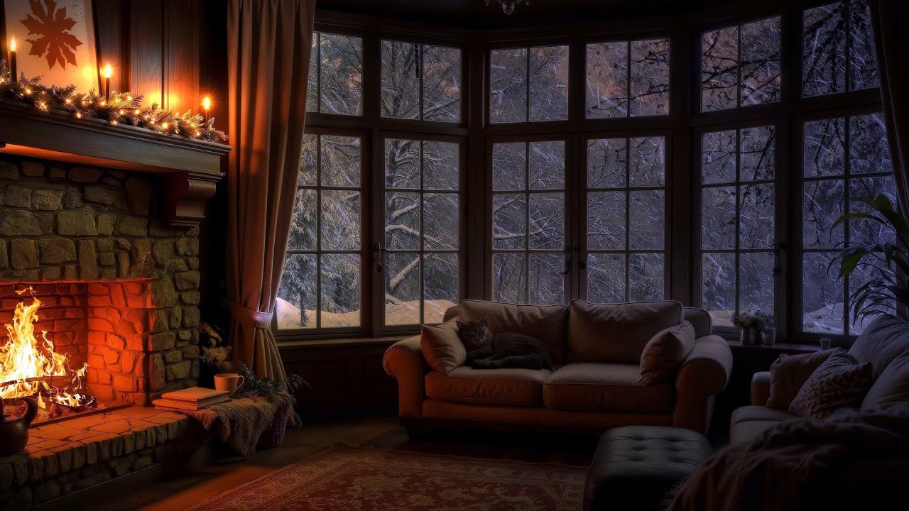 Cozy Cottage Fireplace Ambience | 3 Hours of Relaxing 4K Atmosphere ...