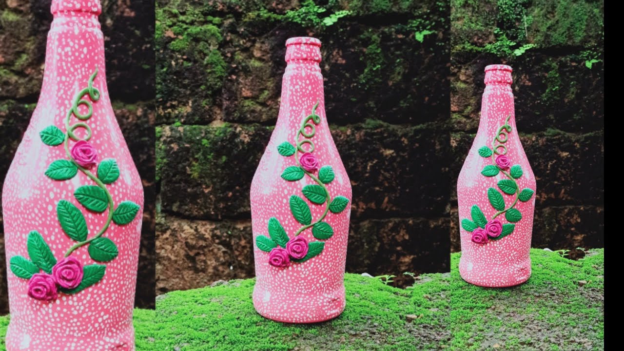Easy Glass Bottle art #bottlecraftidea - YouTube