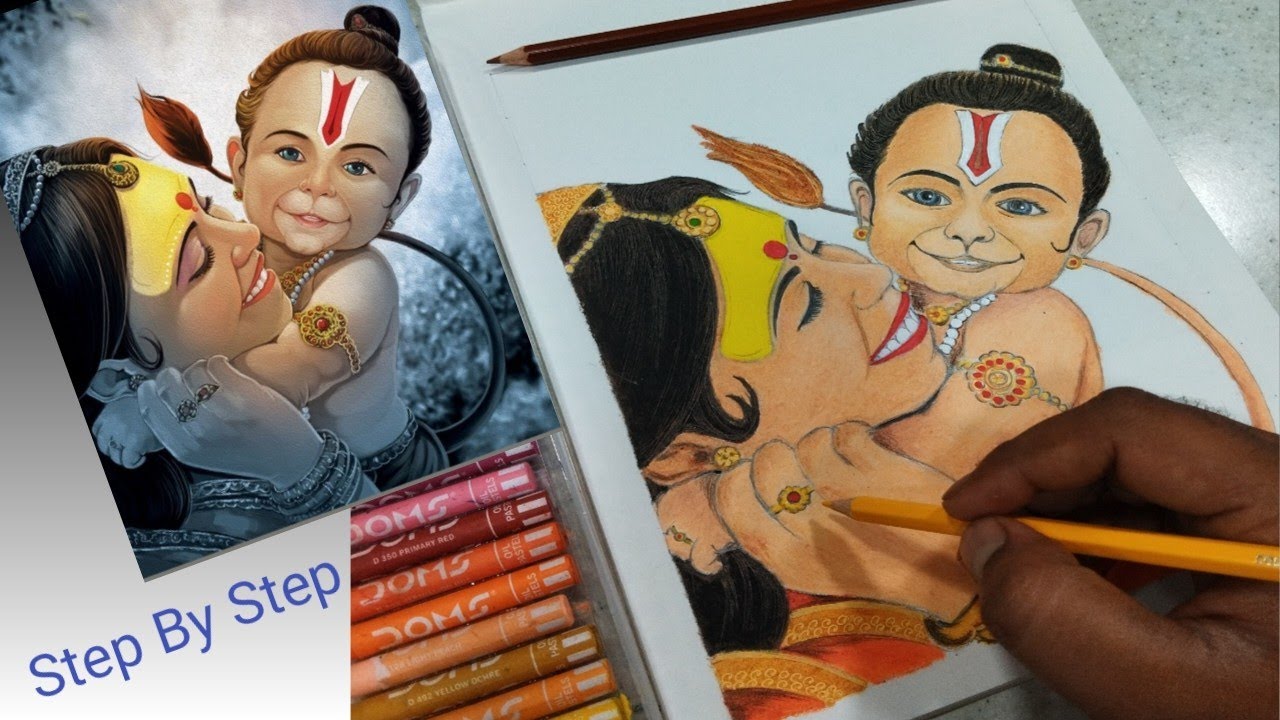 Ram Dulare Hanuman Drawing Complete || Ram ji ke pyare Hanuman ji ki ...