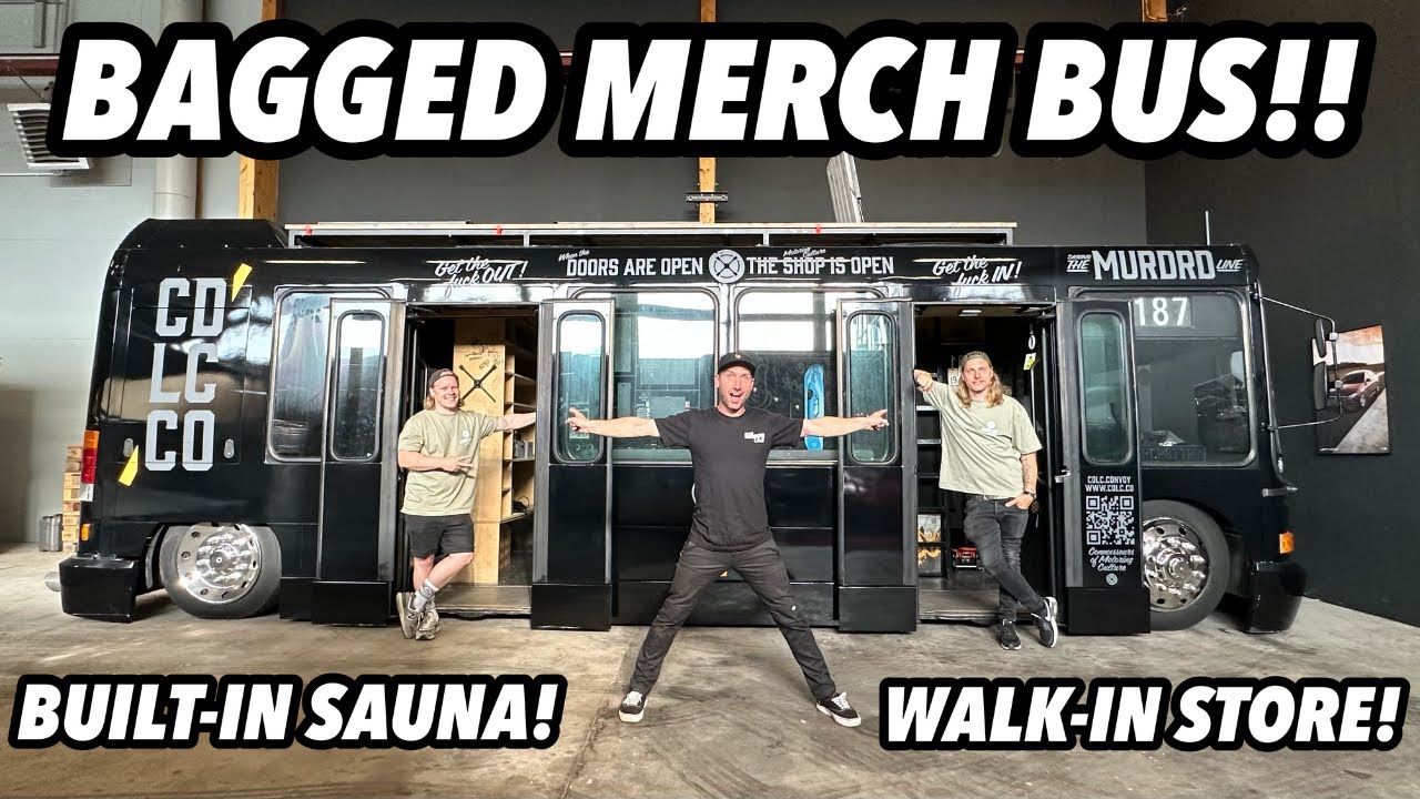 THE COOLEST BAGGED BUS MERCH STORE - WITH A BUILT-IN SAUNA! - YouTube