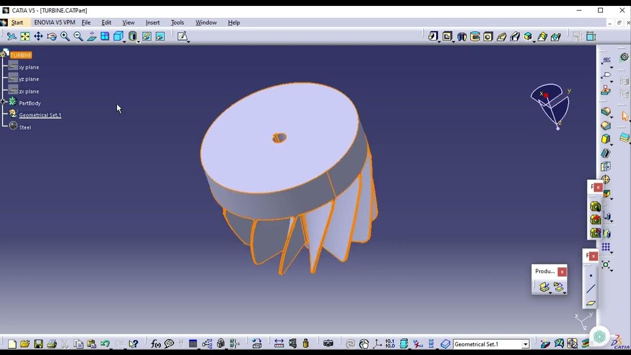 Title: CATIA V5 Turbine Design Tutorial - Part Design and Assembly - YouTube