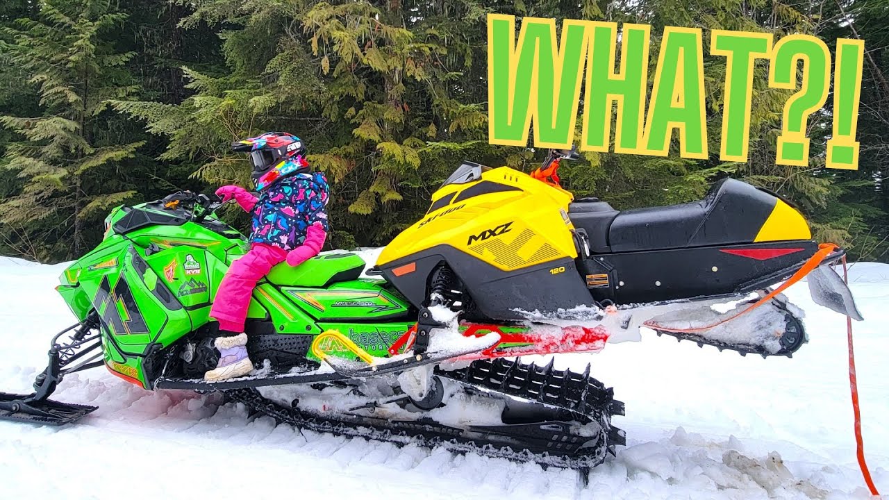 Tiny Snowmobile for KIDS Ski-Doo MXZ 120cc //S1E30 - YouTube