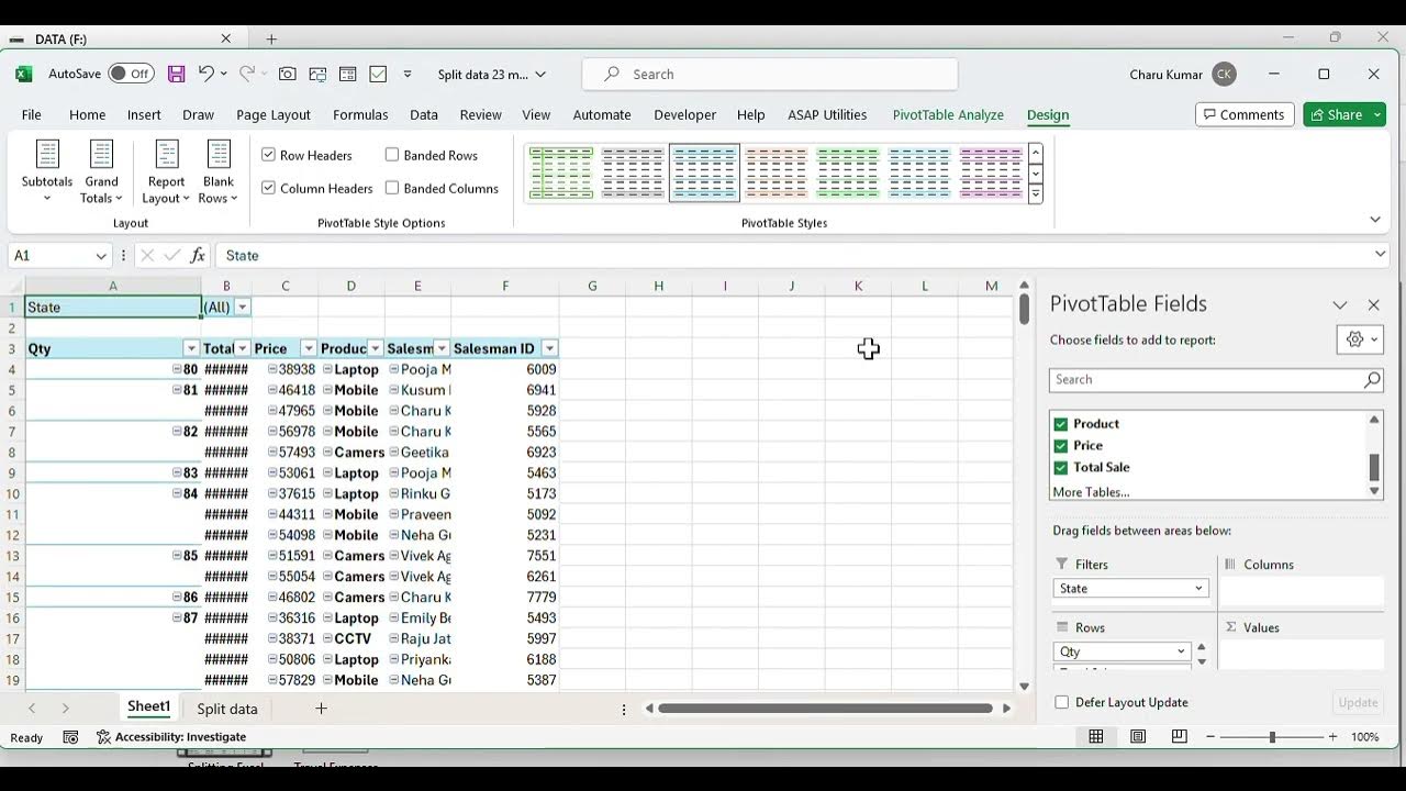 Part-150 :Excel Data Wrangling Made Easy: Splitting Data into Sheets (with Examples!) - YouTube