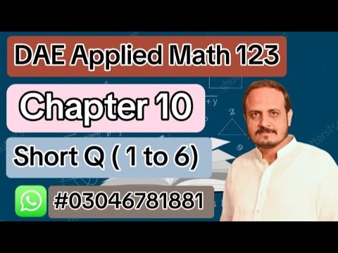 Dae Math 123 || 1st Year || Applied Mathematics 123 || Chapter 10 ...