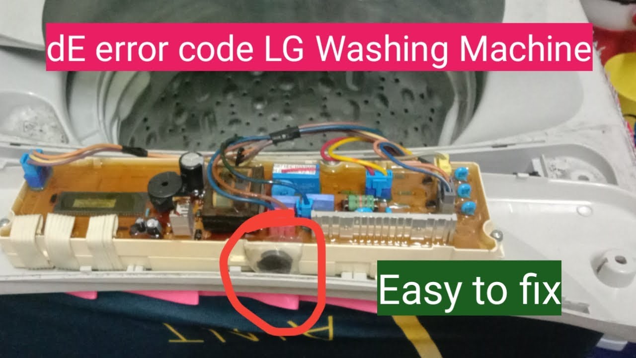 dE error code LG washing machine - YouTube