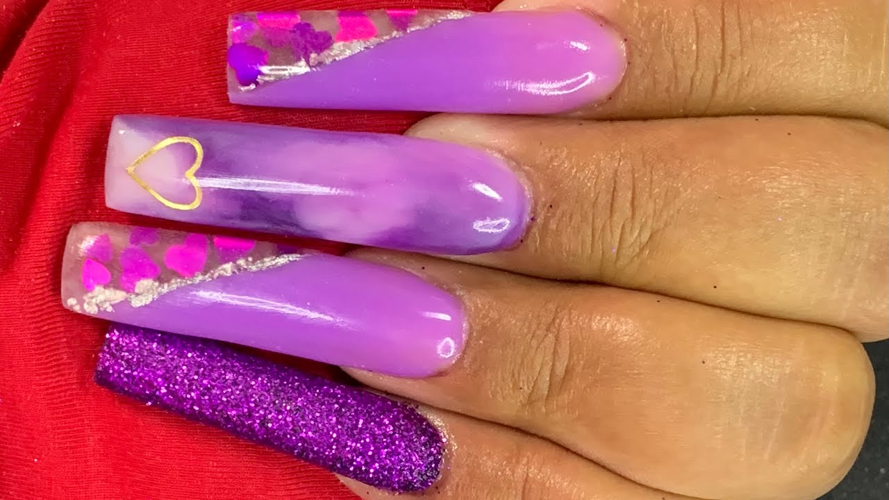 Purple Lanfo PolyGel Kit | Purple Valentines Day Nails - YouTube