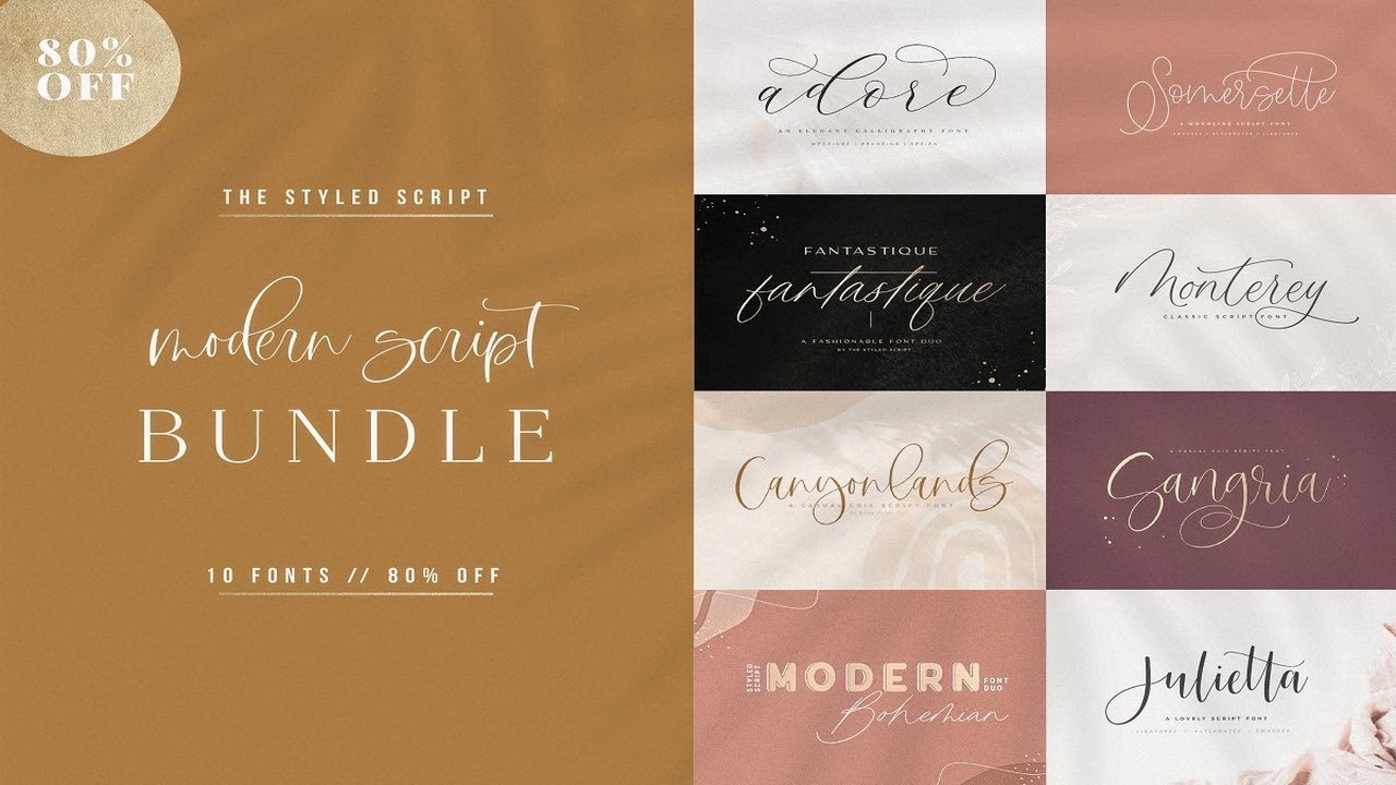 Modern Script FONT BUNDLE Font Free Download - YouTube