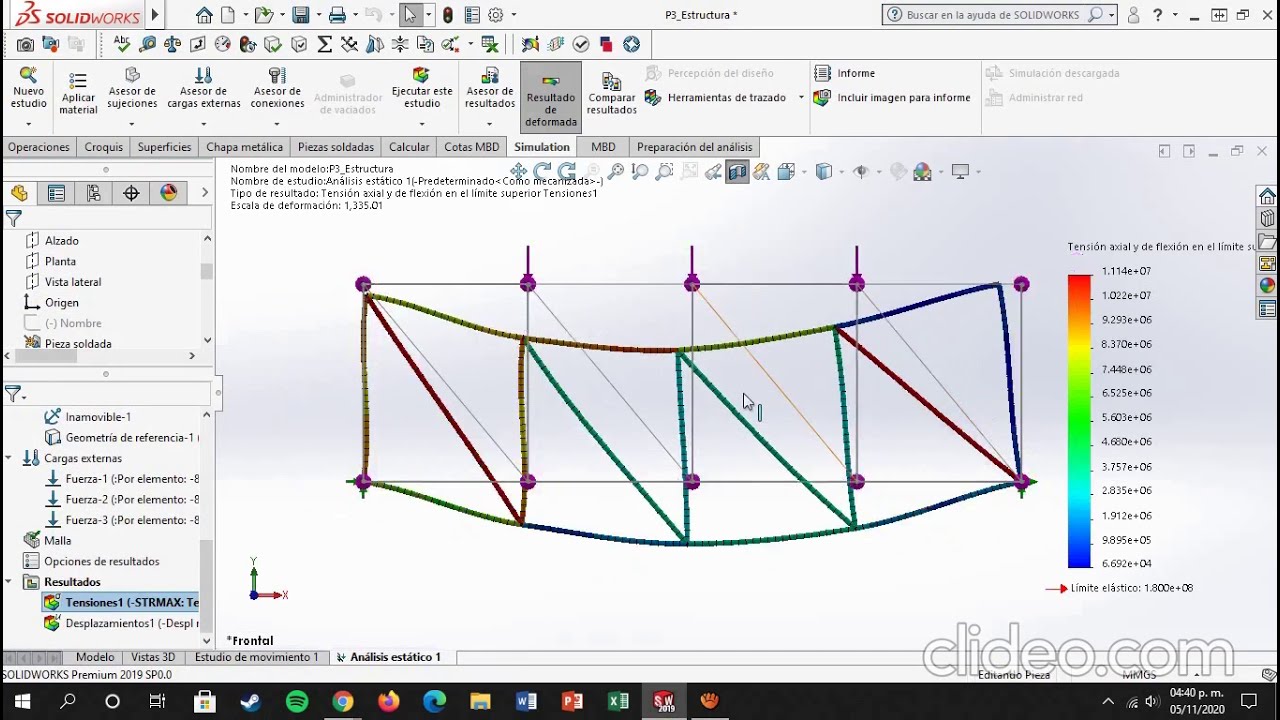 Análisis de vigas en SolidWorks - YouTube