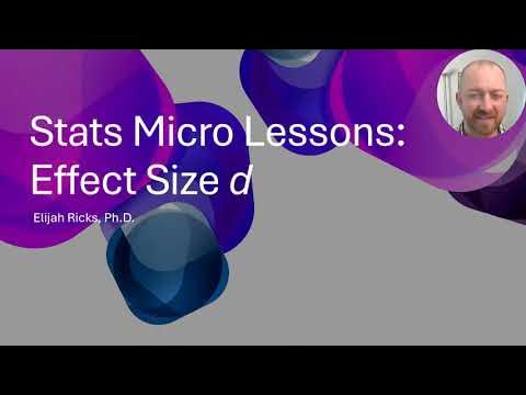 Stats Micro Lessons 40: Cohen's d as a Measure of Effect Size - YouTube