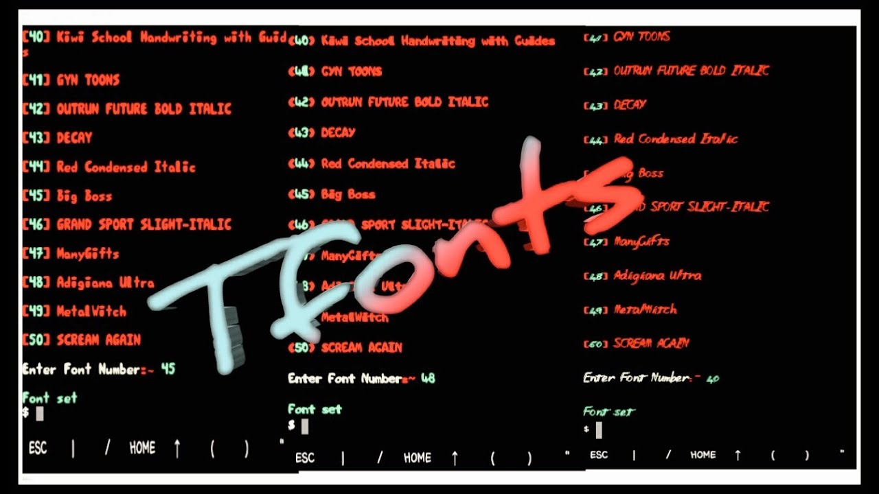 [Tfonts] Set stylish fonts on termux - YouTube